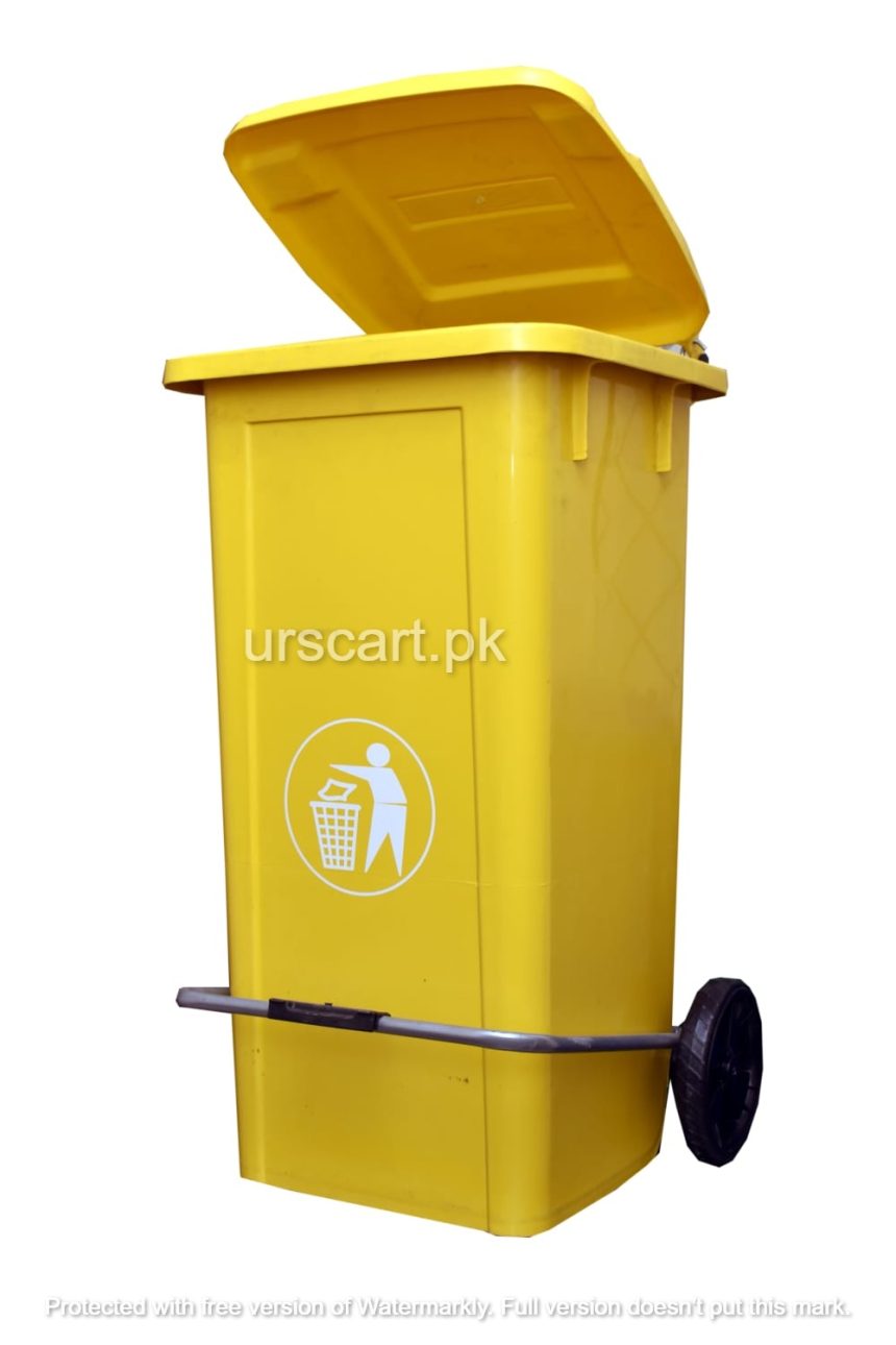 120 liter dustbin with wheels & paddle – URS cart