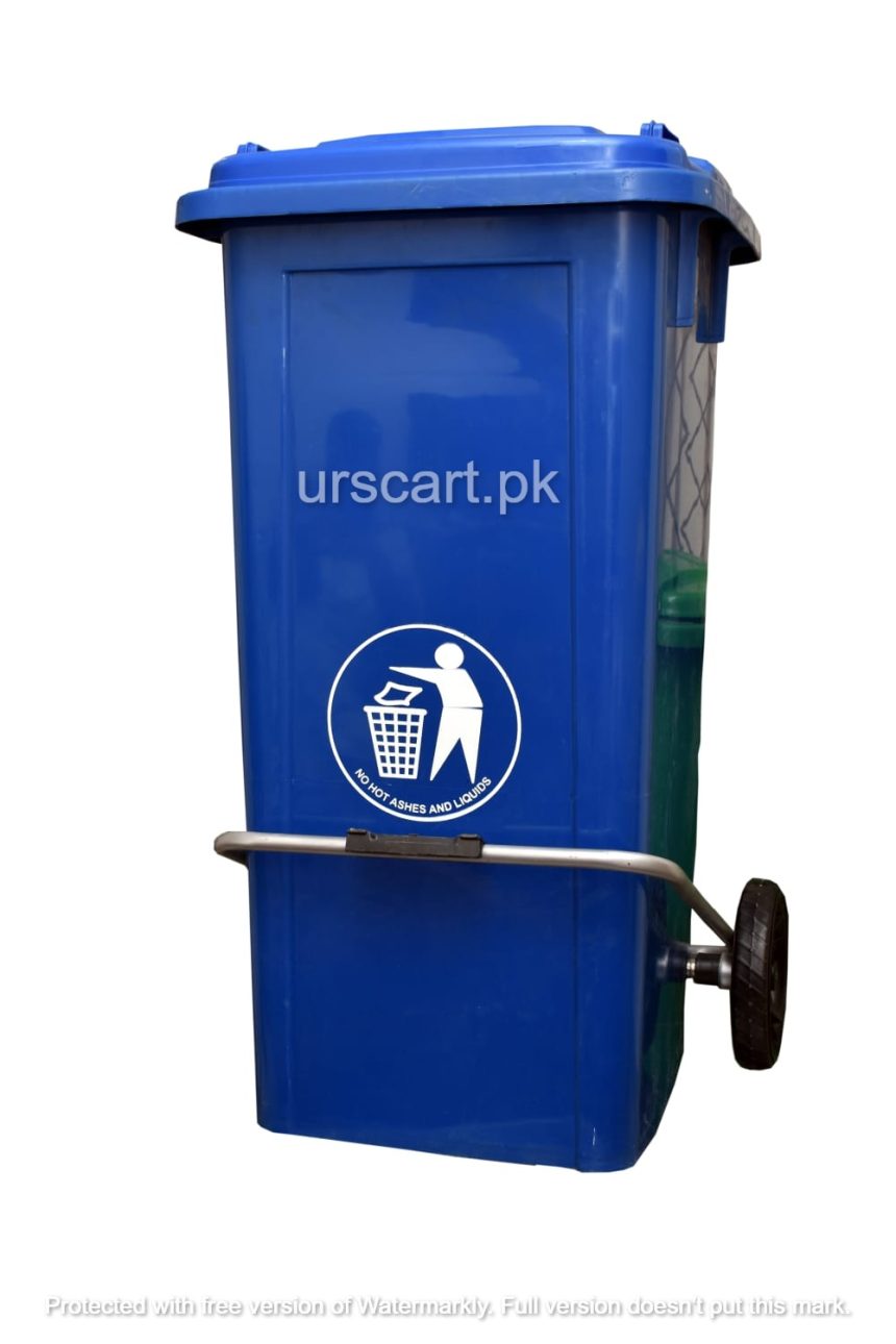 120 liter dustbin with wheels & paddle – URS cart